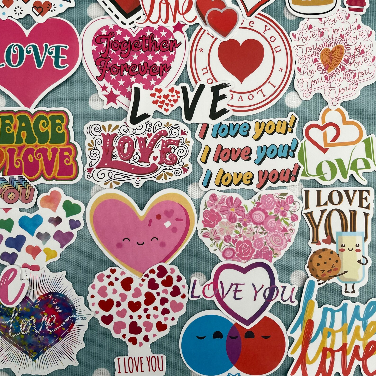 Love and romance stickers. assorted pack of 50 | Etsy