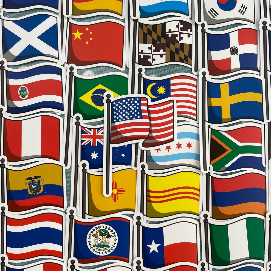 Countries of the World Travel Stickers Assorted Pack of 49 - Etsy