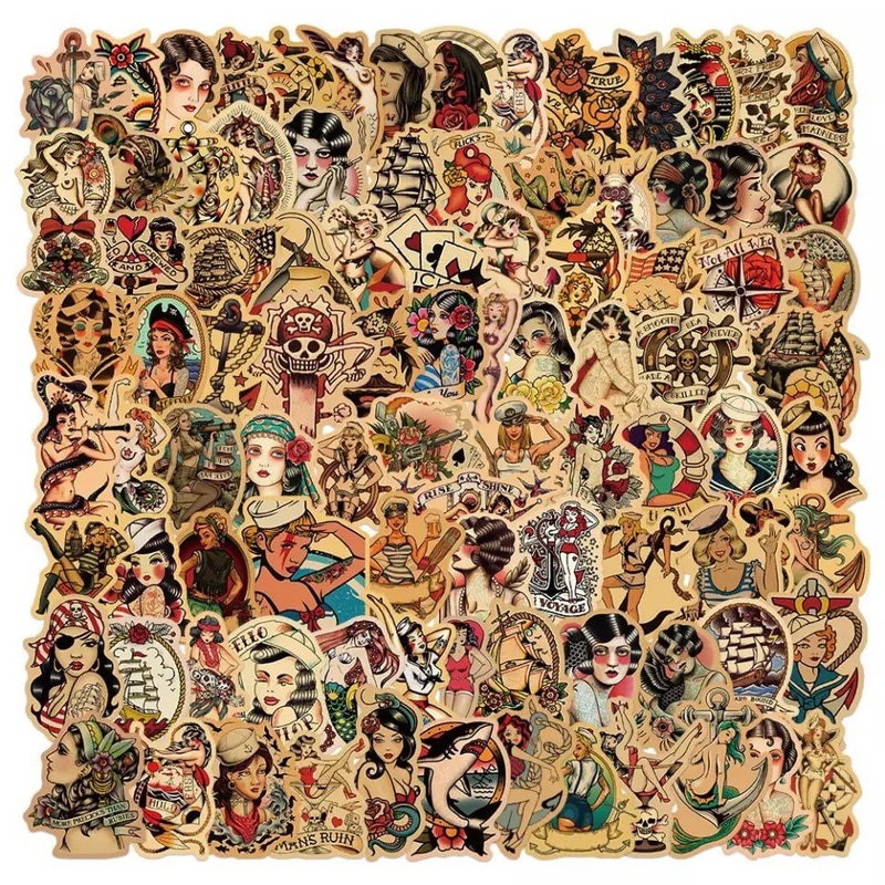 Vintage Pinup Stickers - Etsy