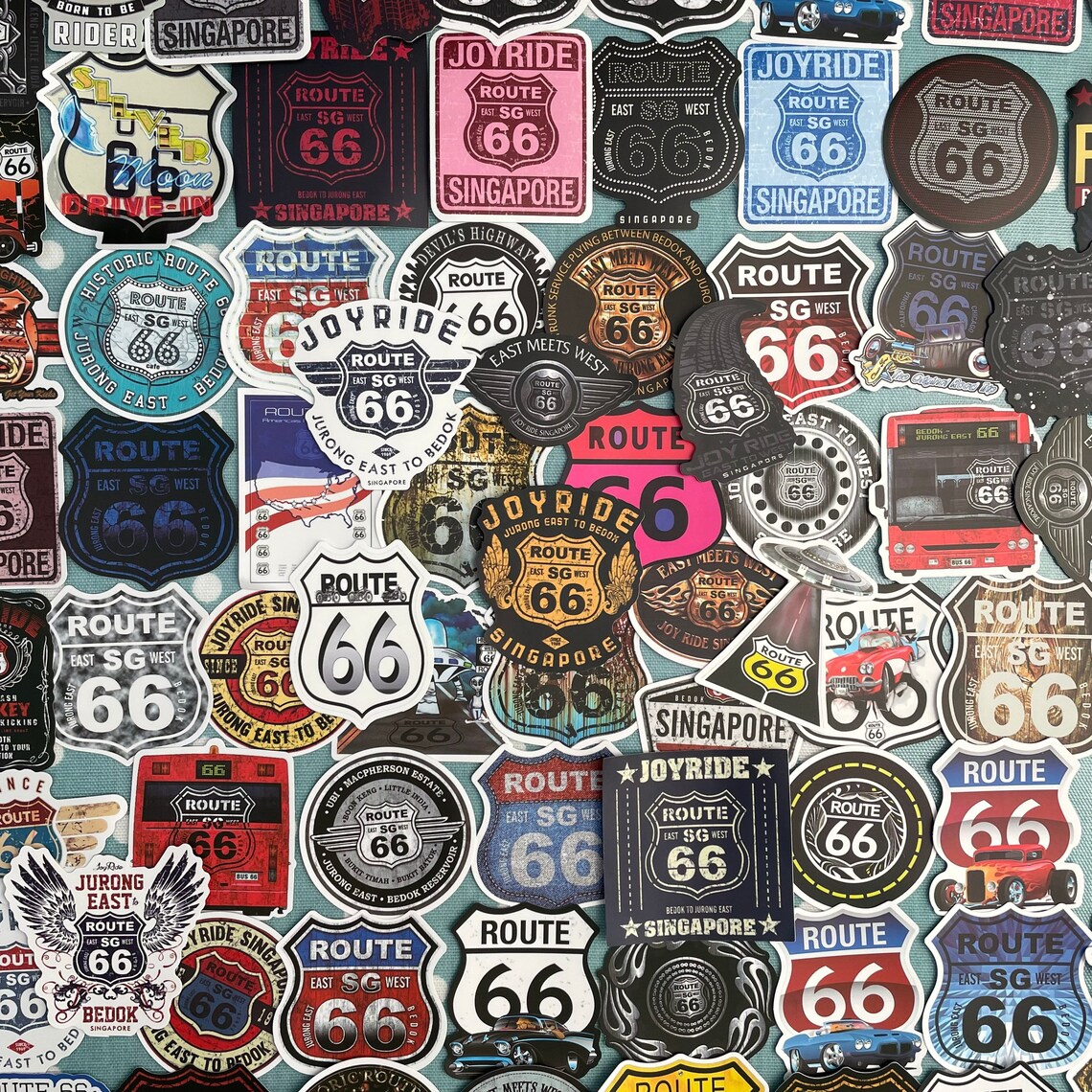 Historic Route 66 vintage garage sign style retro stickers | Etsy