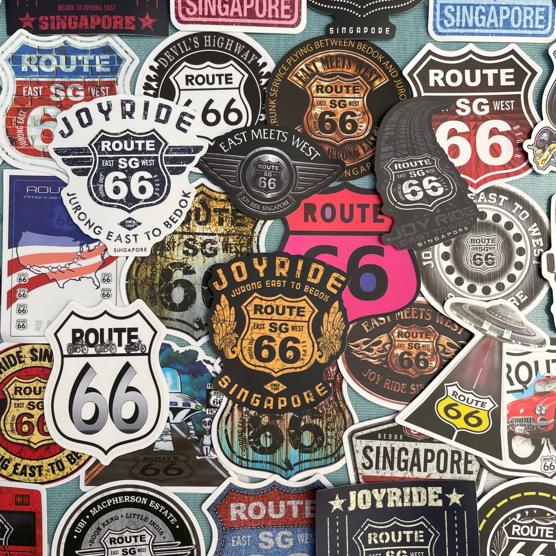 Historic Route 66 vintage garage sign style retro stickers | Etsy