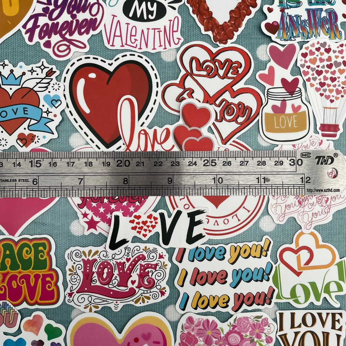 Love and romance stickers. assorted pack of 50 | Etsy