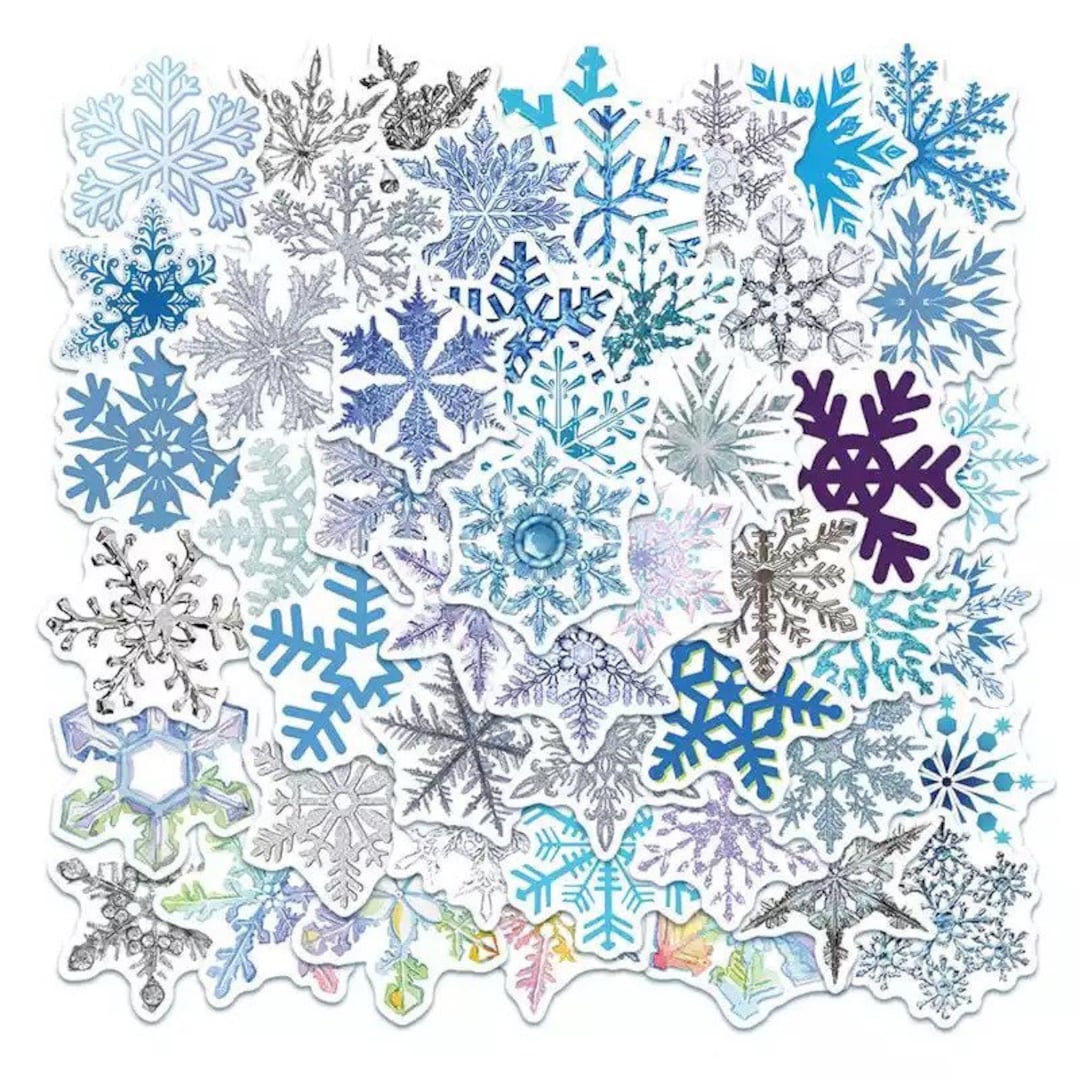 Snow Flake Themed Stickers Pack of 50 - Etsy
