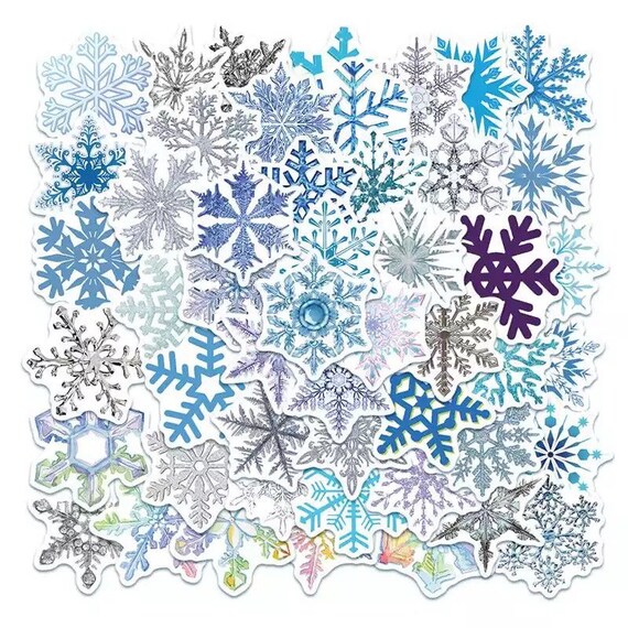 Snow Flake Themed Stickers Pack of 50 - Etsy