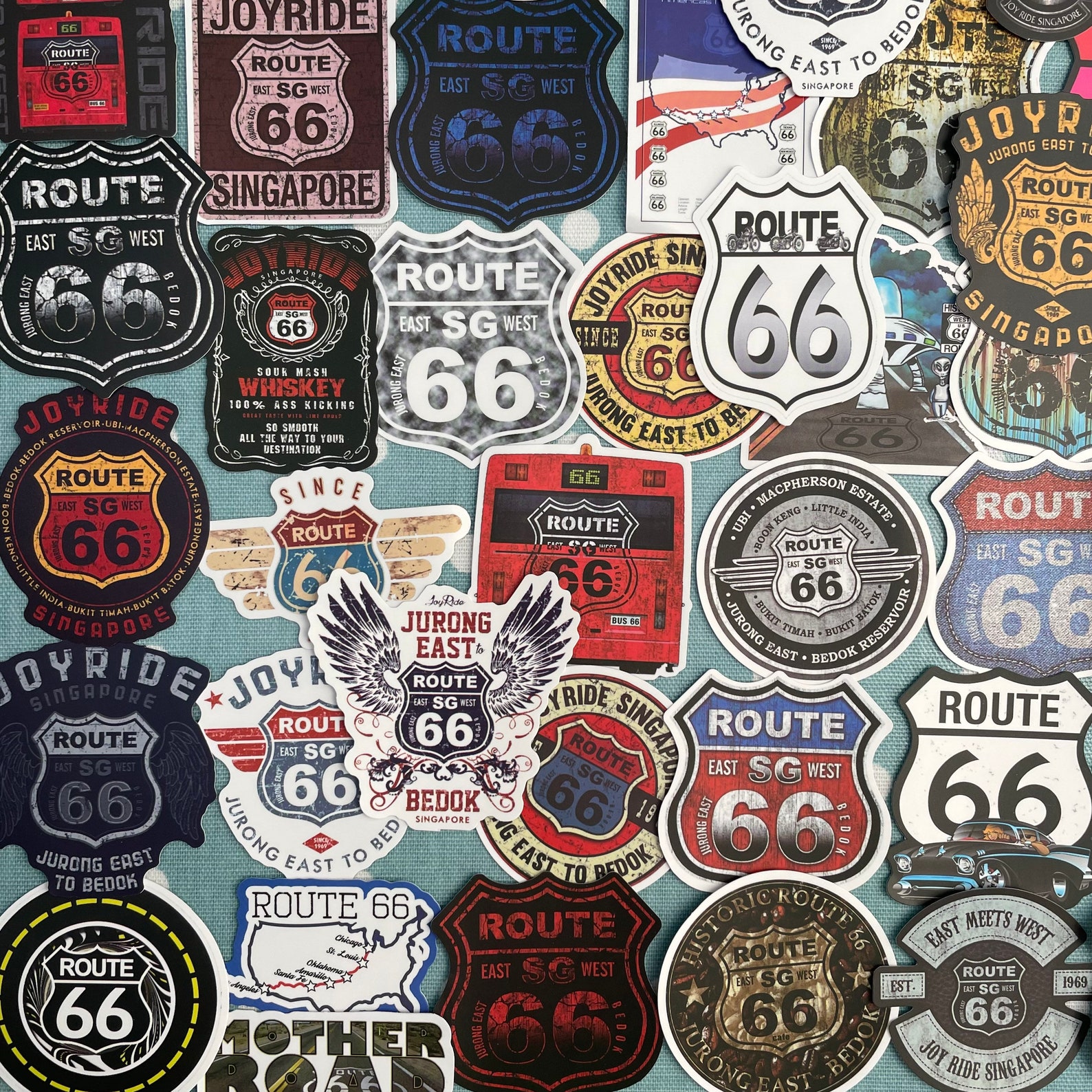 Historic Route 66 vintage garage sign style retro stickers | Etsy