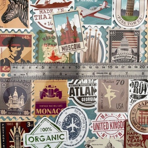 Postage Stamp Travel Destination Stickers of the World. Travel Stickers ...
