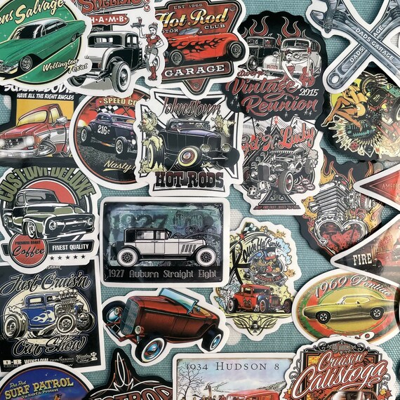 Hot Rod Pin up Girl Vintage Garage Sign Style Retro Stickers | Etsy