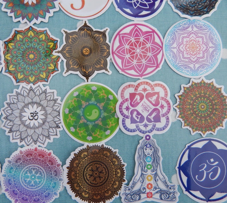 Mandala Spiritual Stickers. Assorted Pack of 35 | Etsy