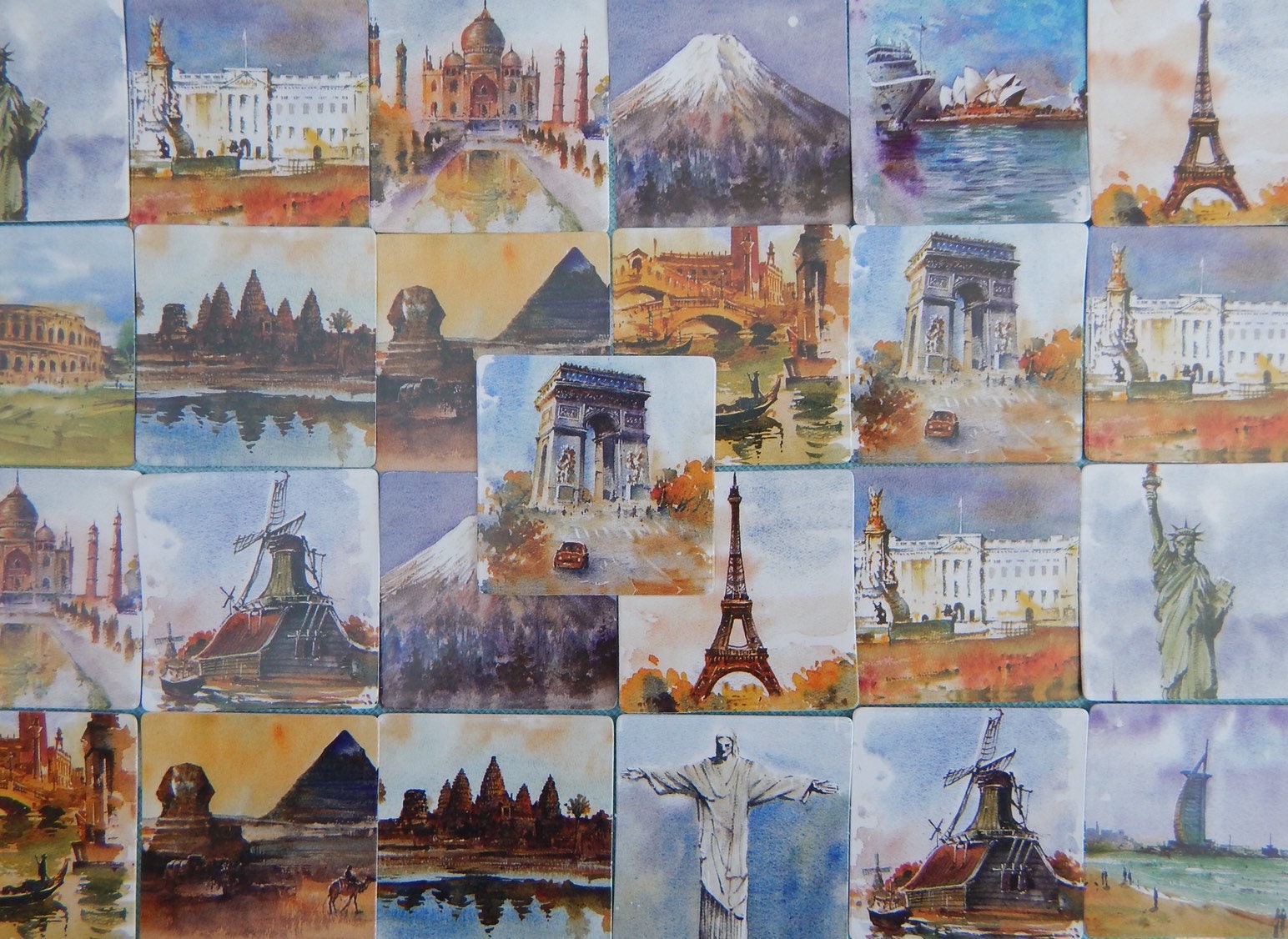 World Travel Destination Oil Painting Themed Stickers Assorted - Etsy