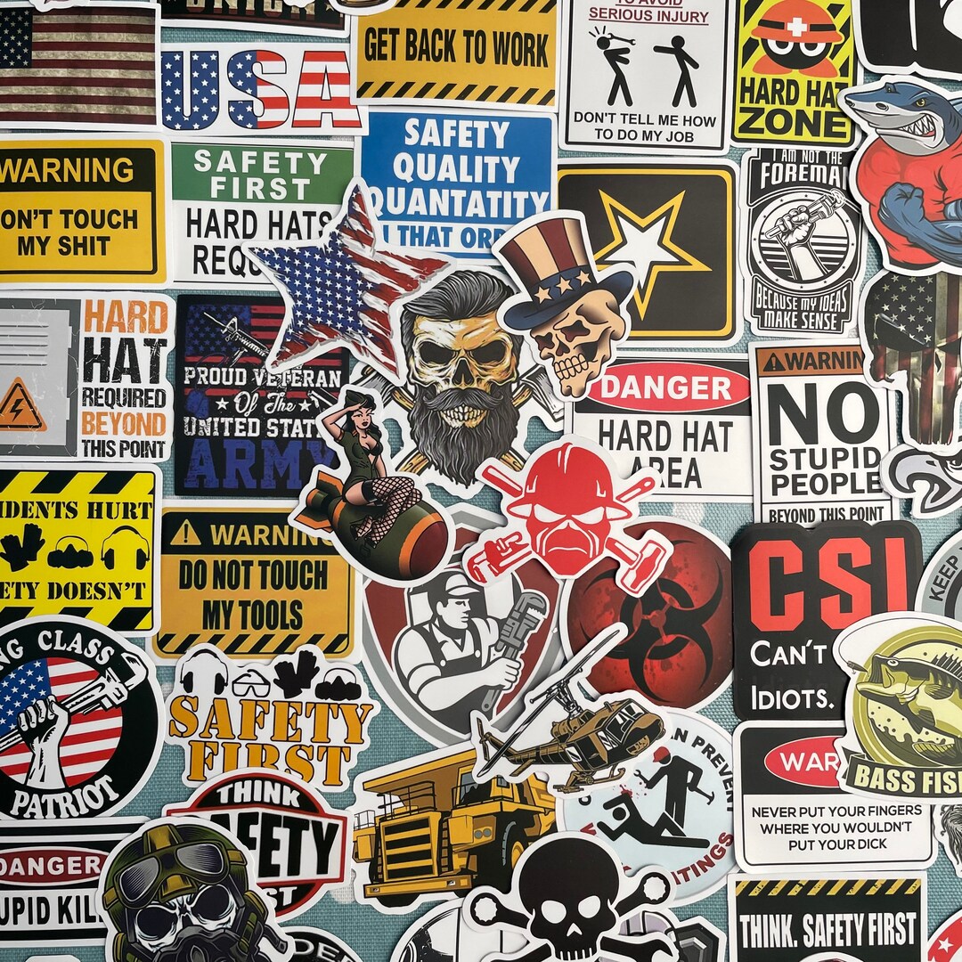 Men at Work, Funny Workplace Safety Stickers Assorted Pack of 100 - Etsy