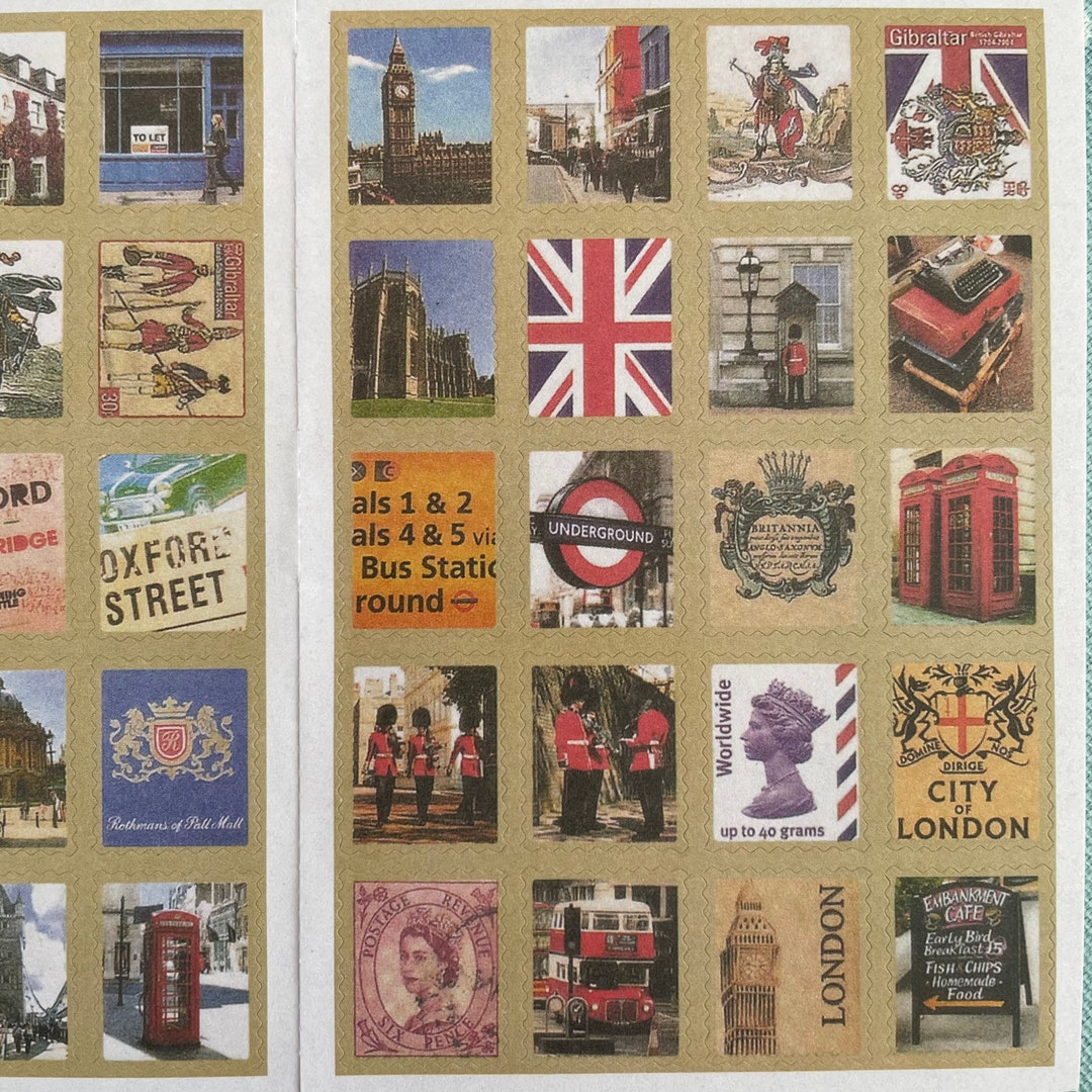 UK Postage Stamp Stickers, Pack of 80 - Etsy