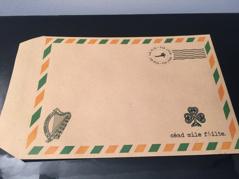 Vintage C5 Irish Air Mail Border Self Seal Envelopes - Etsy
