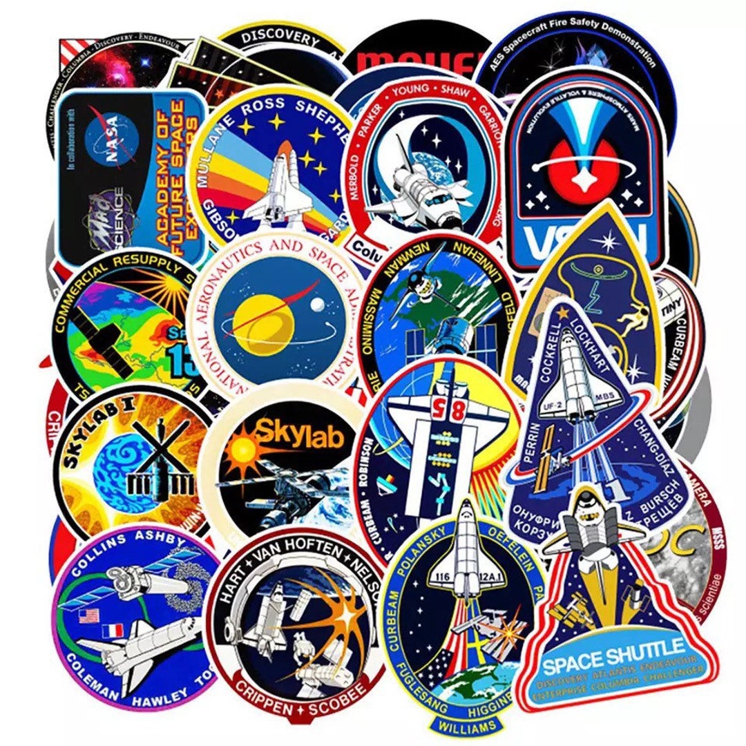 Nasa Mission Patch Stickers. Space Shuttle, Apollo, Skylab, Spacex. Assorted Pack of 45. - Etsy UK