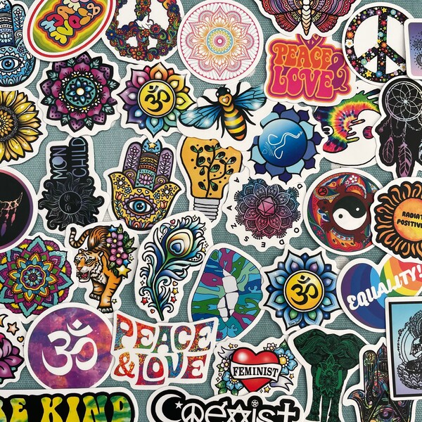 Hippie Stickers - Etsy