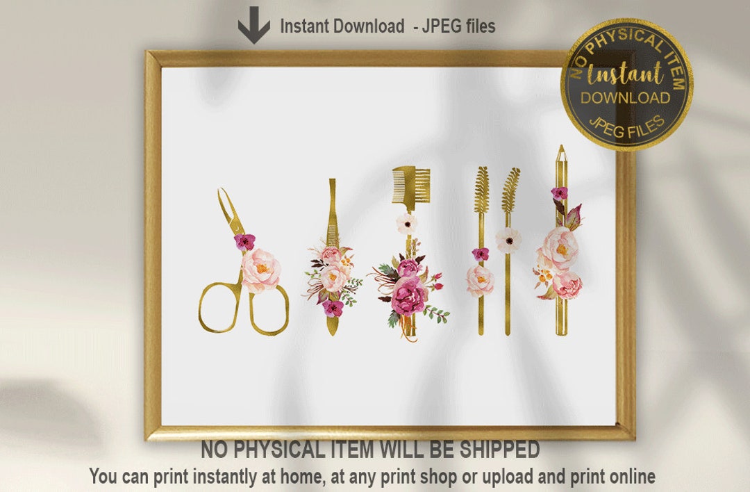 Printable Art, Brow Expert Decor, Eyebrow Tools Print, Brow Poster ...
