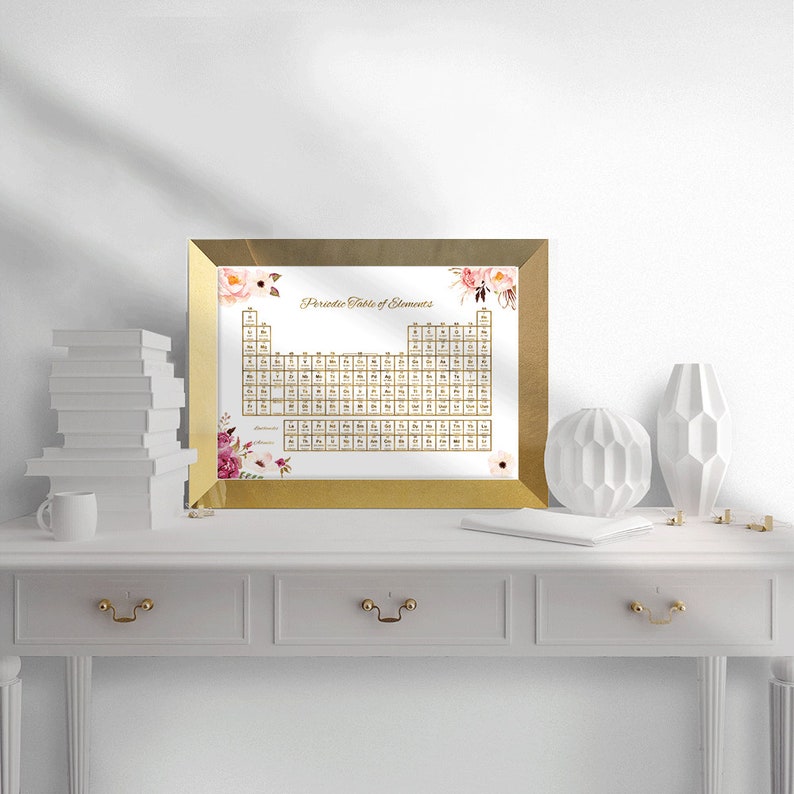 Periodic Table of the Elements Art With Flowers Periodic | Etsy