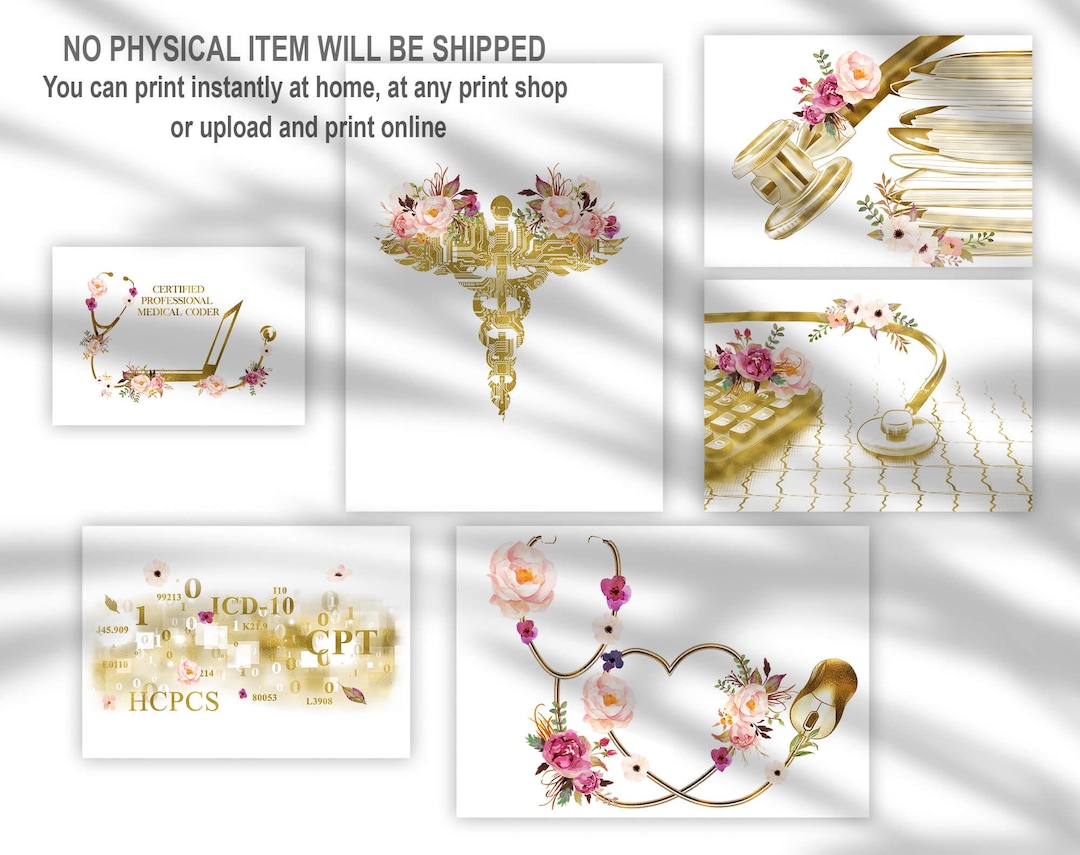 Set of 6 Medical Coding Posters | Printable Wall Art for Medical Coders ...