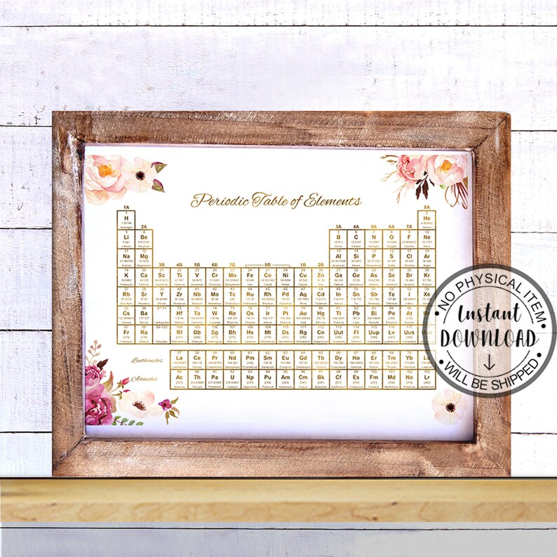 Periodic Table of the Elements Art With Flowers Periodic | Etsy