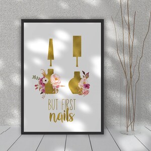 Nail Salon Decor Nails Salon Print But First Nails Nail Art | Etsy
