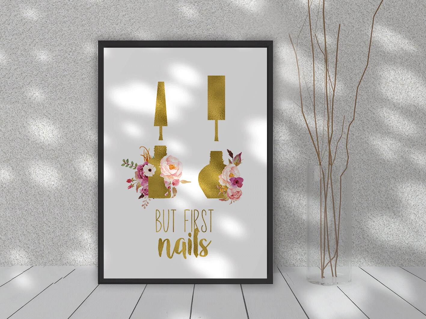 Nail Salon Decor Nails Salon Print But First Nails Nail Art | Etsy
