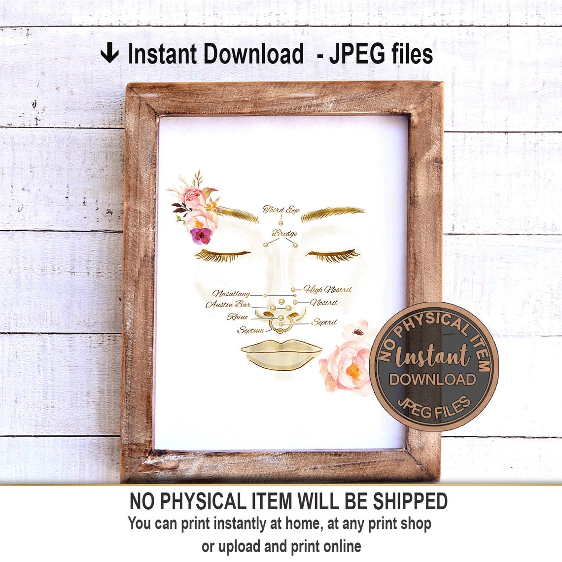 Nose Piercing Chart Art Print Piercing Poster Piercings - Etsy