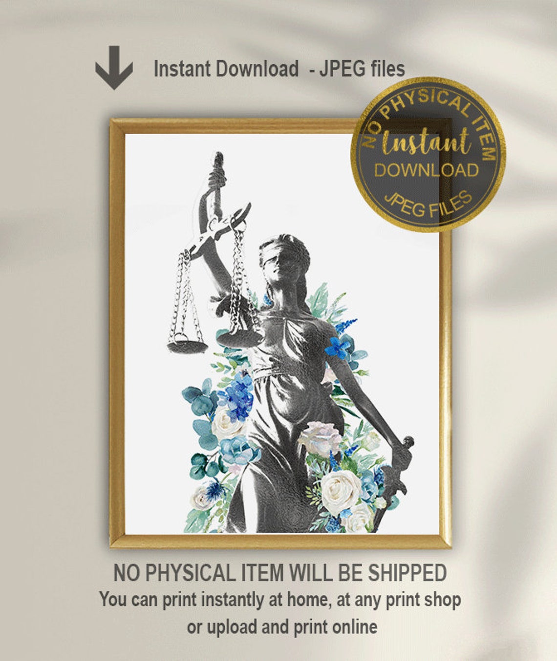 Lady Justice Art Lawyer Gift Themis Lady Justice Print Law | Etsy