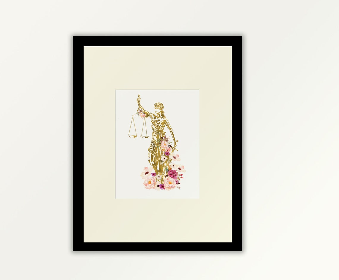 Law Student Gift Lawyer Art Print Floral Lawyer Art Lady of - Etsy