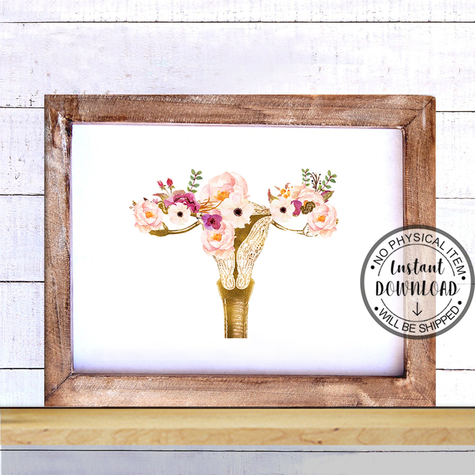 Floral Uterus Anatomy Art, Female Reproductive, Feminist Art,pregnancy ...