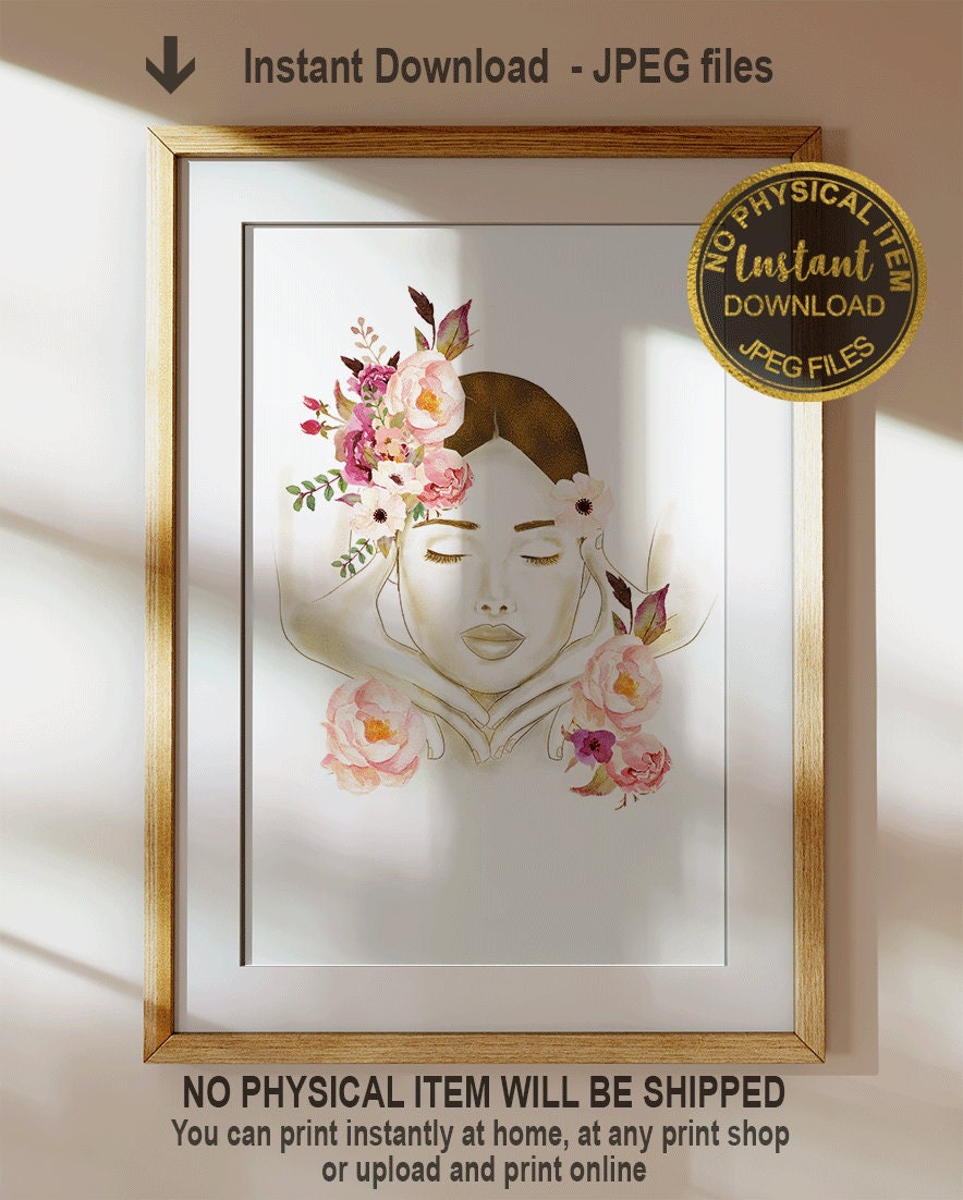 Welness Studio Decor, Face Massage Print, Spa Decor, Spa Salon Art ...