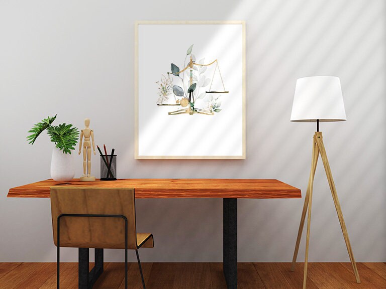 Scales of Justice Artworklawyer Giftlaw Student Gift Lawyer | Etsy