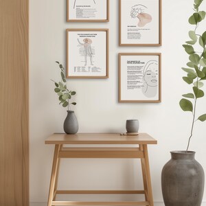 Printable Acupuncture Wall Art Set 6 Line Art Posters for Holistic ...