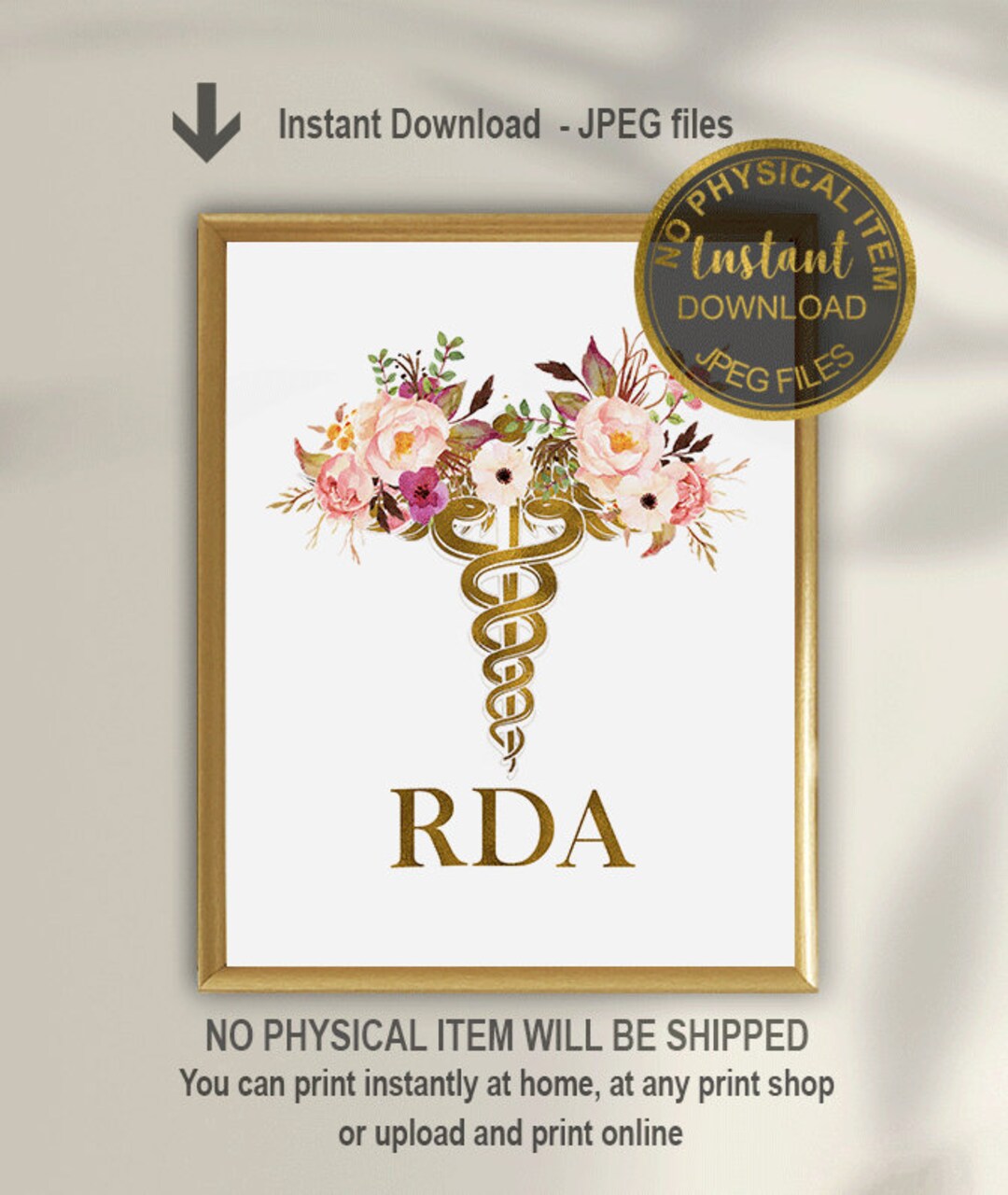 Registered Dental Assistant Caduceus, RDA Gift, RDA Office Decor, RDA ...