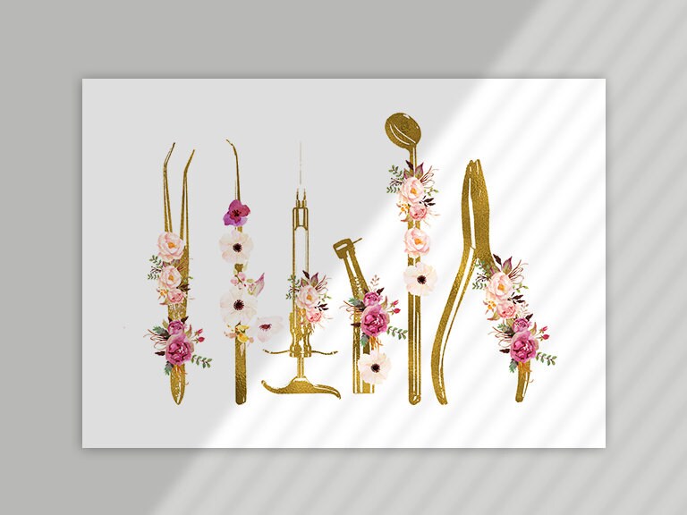 Dentist Office Decor Dental Art Set Dental Assistant Gift - Etsy