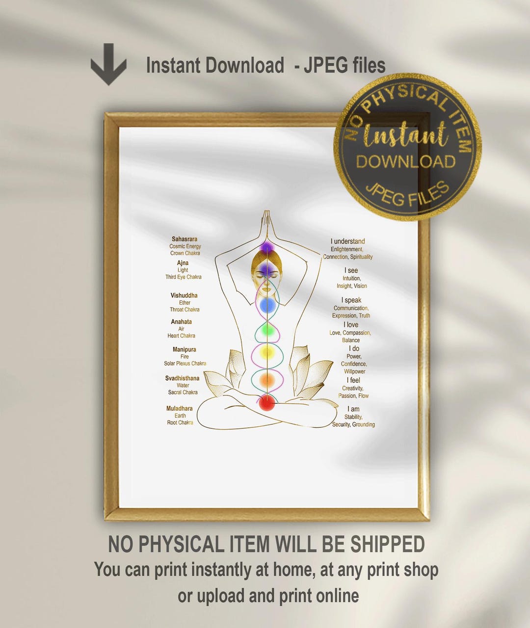 Chakra Healing Alignment Printable Wall Art | Vibrant Spiritual Decor ...