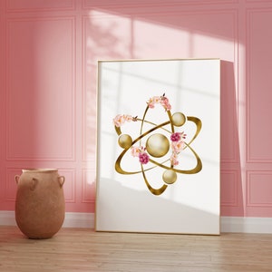 Atom, Atom Symbol Art, Atom Science Art, Graduation Gift, Nuclear ...