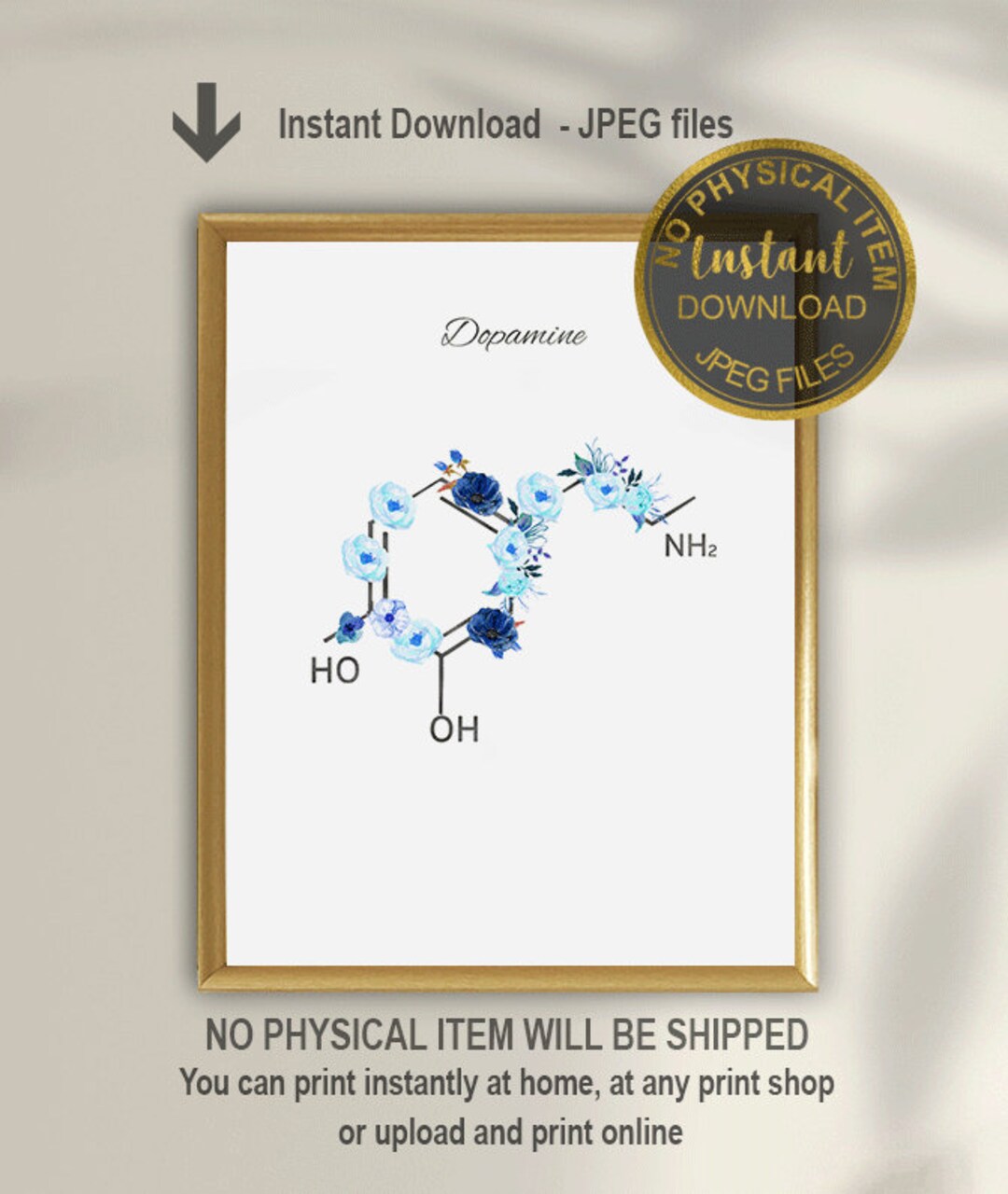 Dopamine Molecule Art, Science Art, Biology Poster, Medical Art ...