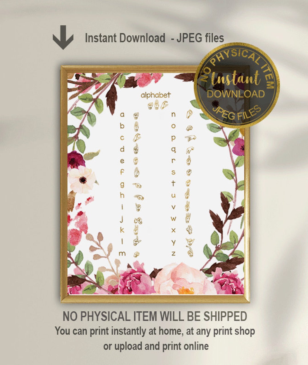 ASL American Sign Language Alphabet, Sign Language Manual Alphabet ...