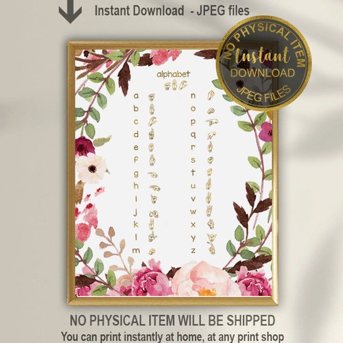 Sign Language Alphabet American Sign Language ASL Manual - Etsy