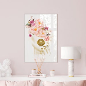 Woman Face Art Print | Esthetician Wall Art, Beauty Salon Decor, Nail ...
