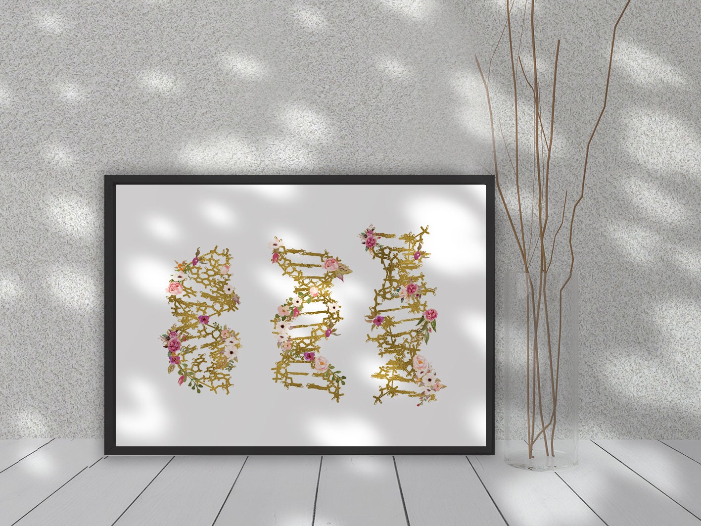 DNA Art Genetics DNA Helix Genetic Doctor Gift Biology Art | Etsy