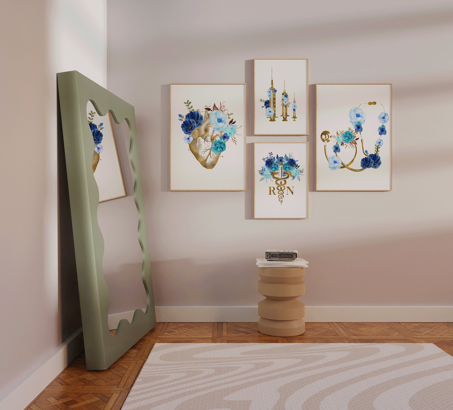 RN Nurse Office Decor, Nurse Gift, Nursing Student Gift, Doctor Art Set ...