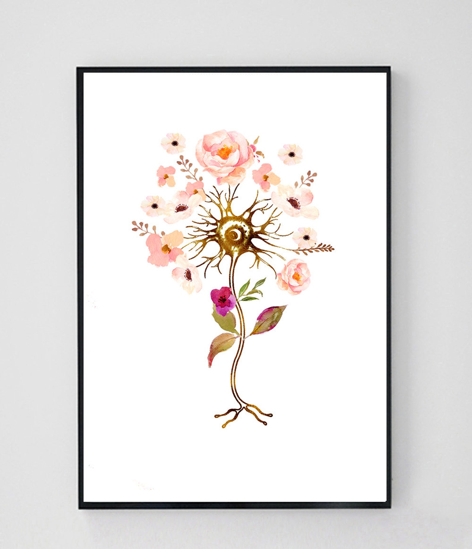 Medical Print, Neuron Cell Art Neurology Gift Brain Cell Art Medical ...