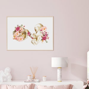 Doula Art, Baby With Placenta, Midwife Gift, Birth Art, Birth Gift ...