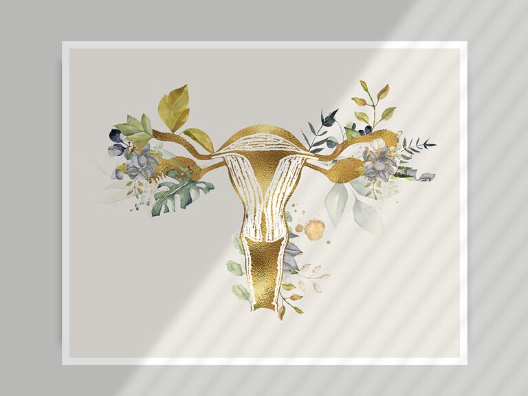 Midwife Gift Printable, Uterus Art Set, Doula & OB GYN Gift, Pregnancy ...