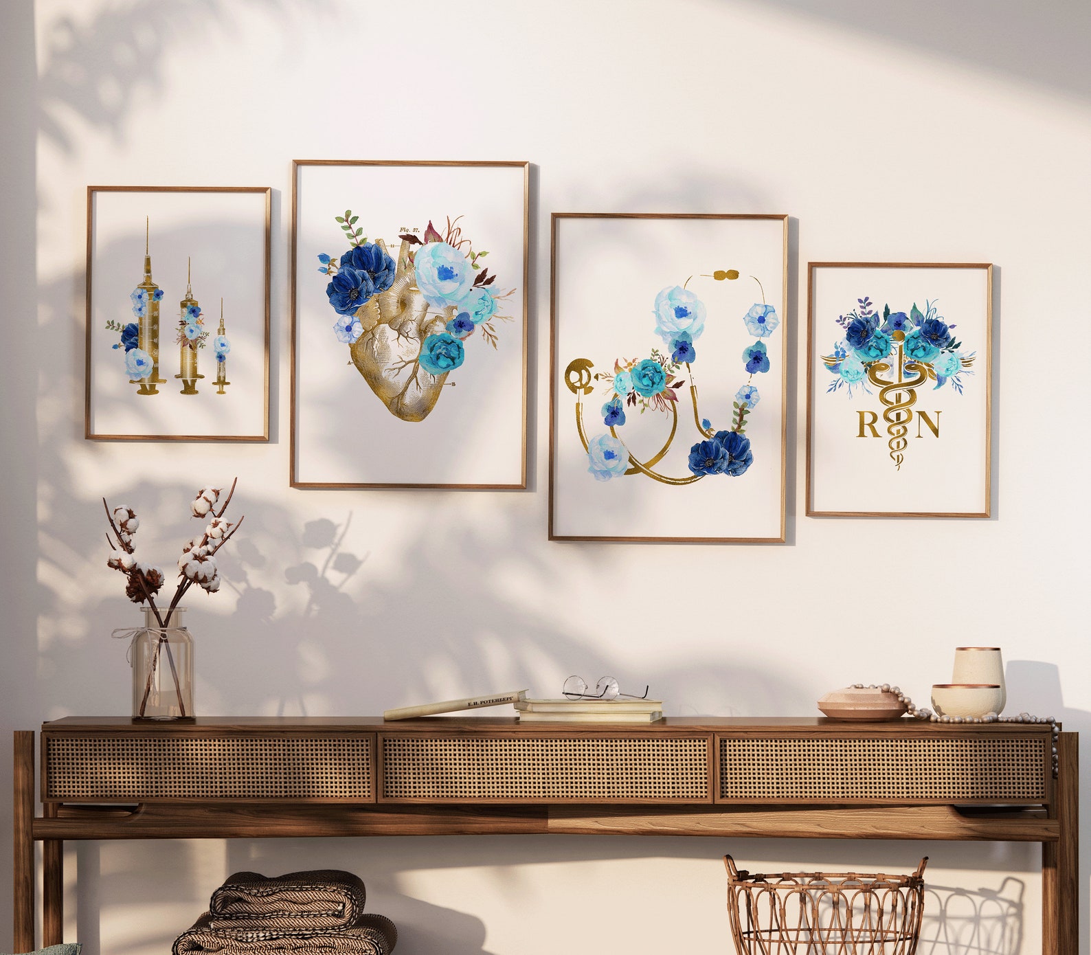 RN Nurse Office Decor, Nurse Gift, Nursing Student Gift, Doctor Art Set ...