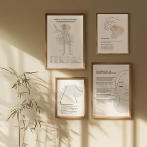 Printable Acupuncture Wall Art Set 6 Line Art Posters for Holistic ...