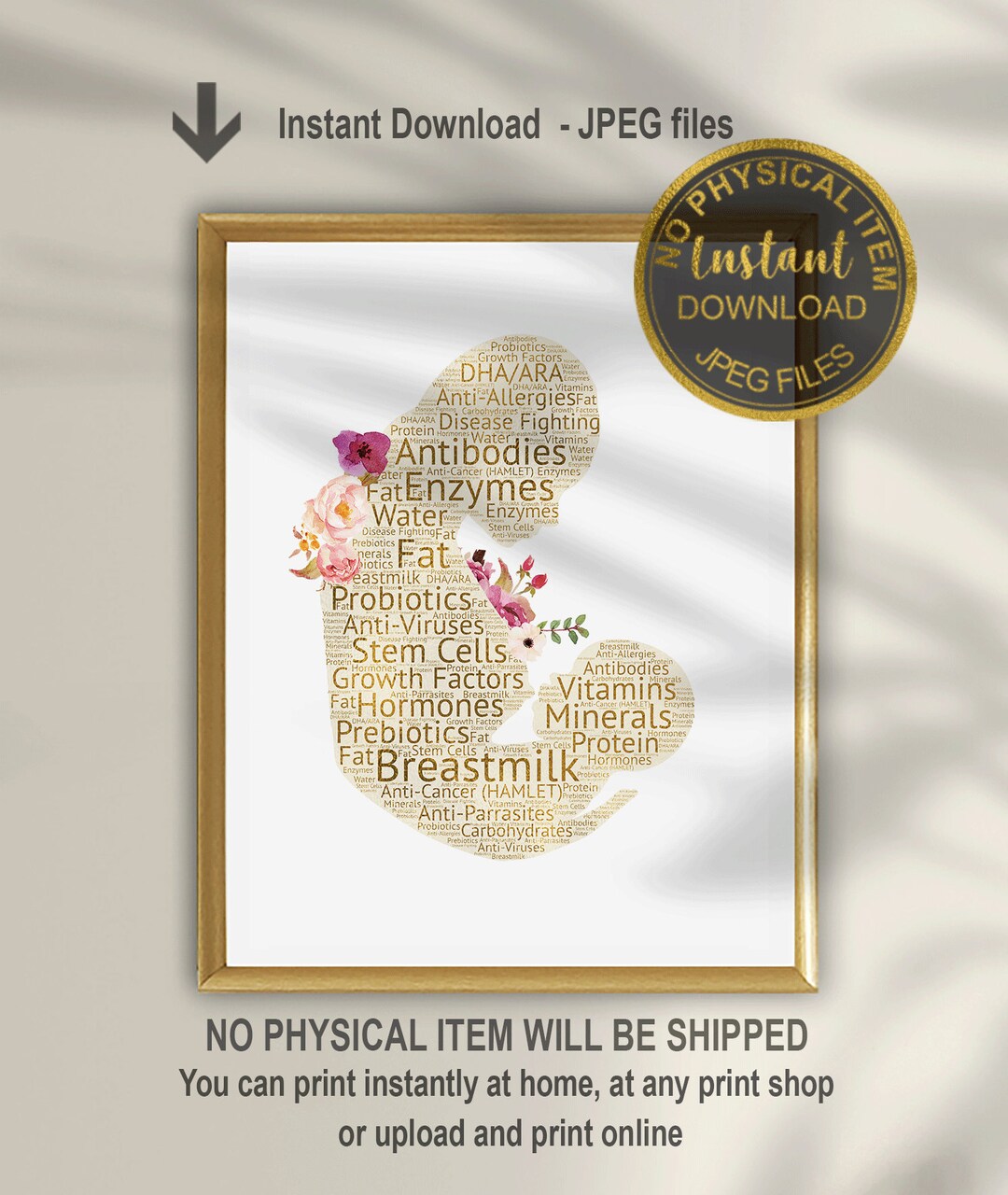 Breastmilk Benefits Art Print, Breastfeeding Art, Lactation Consultant ...