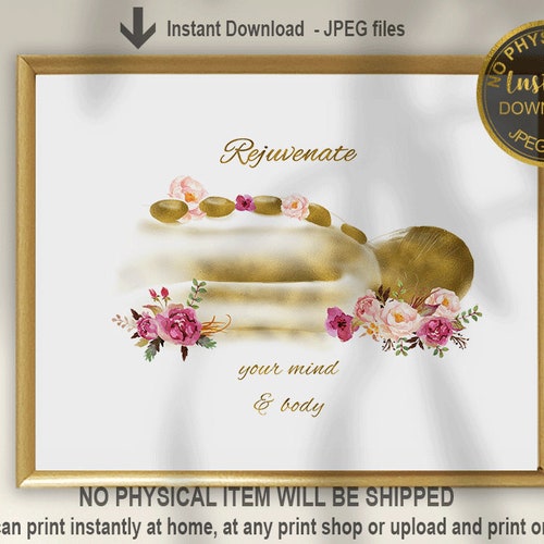 Spa Decor Hot Stones Massage Decor Medical Spa Wall Art Spa - Etsy