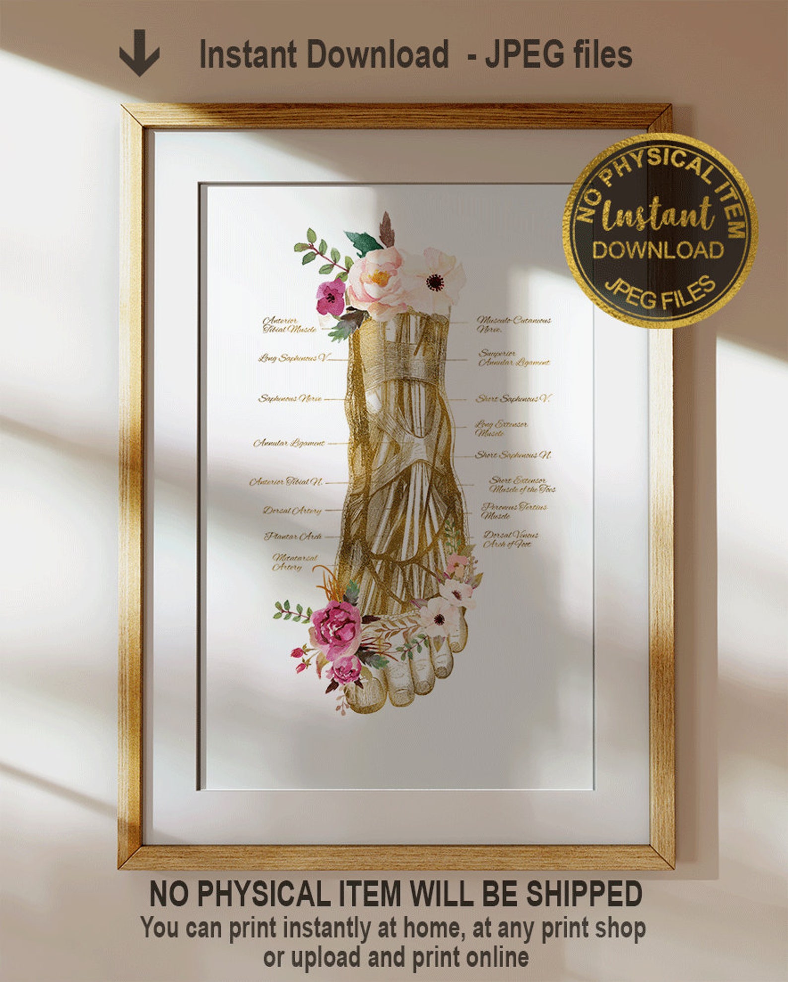 Human Foot Anatomy Art, Orthopedic Surgery Gift, Podiatrist Graduation ...