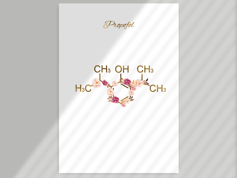 Propofol Molecule Anesthesia Art Anesthesiologist Gift - Etsy